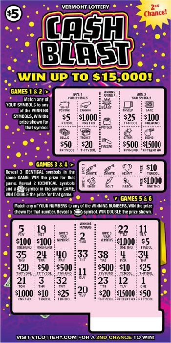 Cash Blast | Vermont Lottery